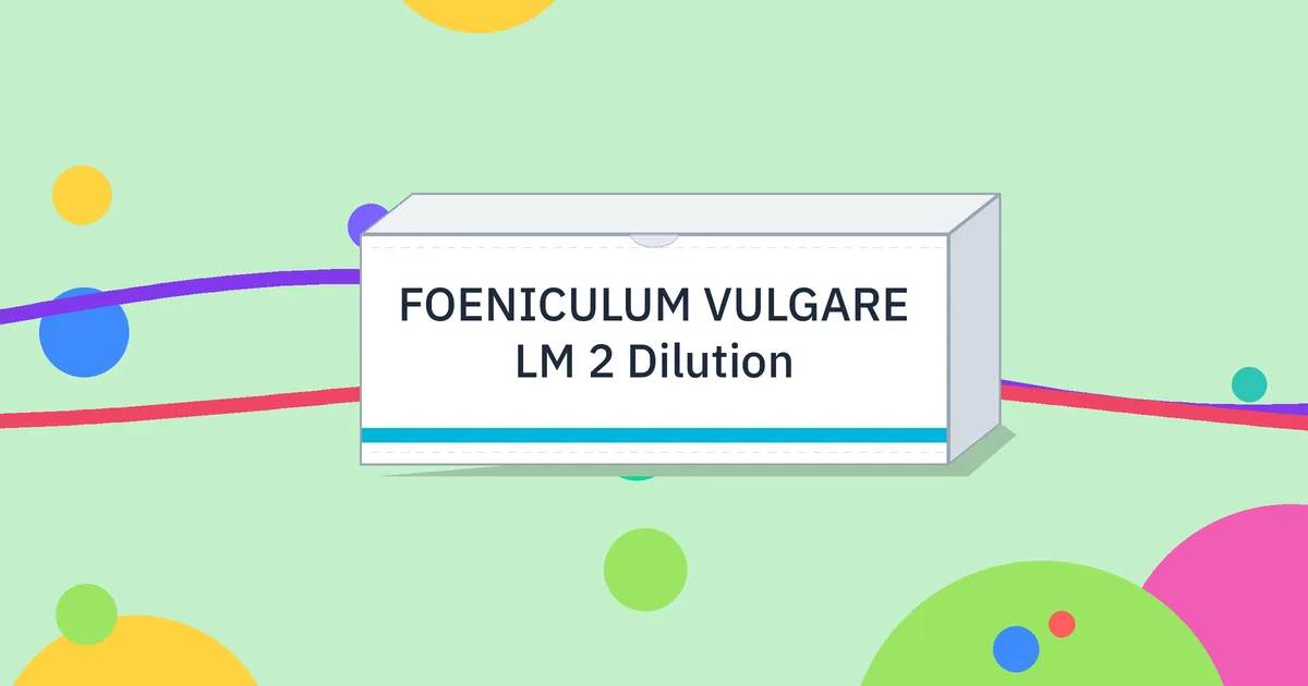 Symbolbild: Packung mit der Aufschrift FOENICULUM VULGARE LM 2 Dilution (PZN 13489617) – Verfügbarkeit und Bezug in Apotheken in Frankfurt am Main