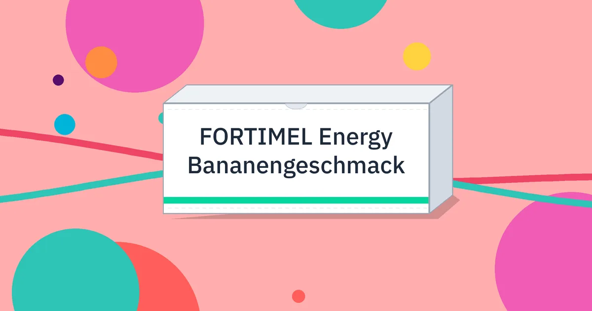 Symbolbild: Packung mit der Aufschrift FORTIMEL Energy Bananengeschmack (PZN 00719978) – Verfügbarkeit und Bezug in Apotheken in Frankfurt am Main