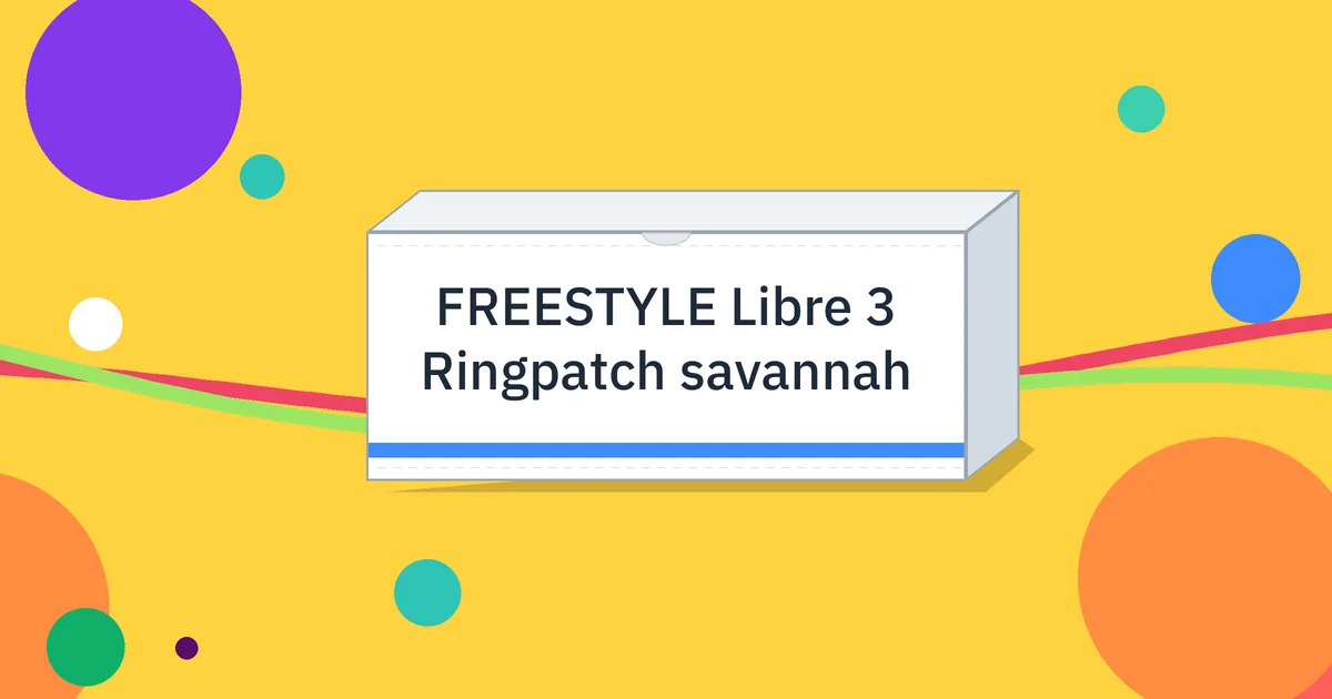 Symbolbild: Packung mit der Aufschrift FREESTYLE Libre 3 Ringpatch savannah (PZN 19866363) – Verfügbarkeit und Bezug in Apotheken in Frankfurt am Main