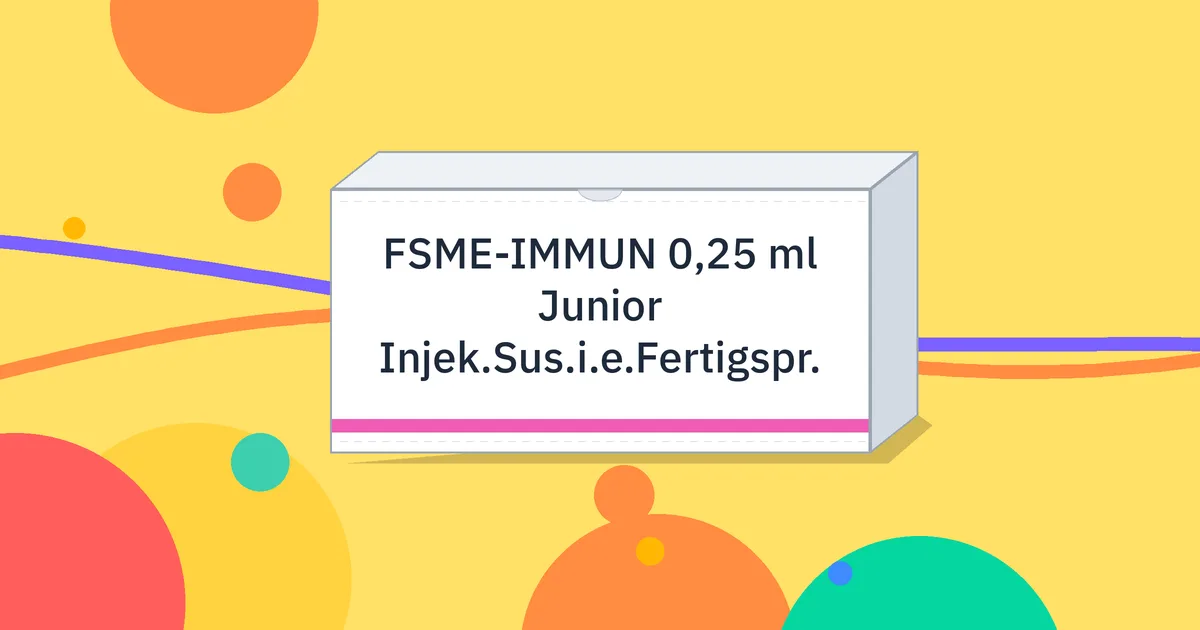 Symbolbild: Packung mit der Aufschrift FSME-IMMUN 0,25 ml Junior Injek.Sus.i.e.Fertigspr. (PZN 01123331) – Verfügbarkeit und Bezug in Apotheken in Frankfurt am Main