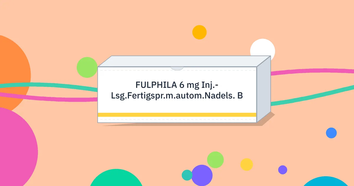 Symbolbild: Packung mit der Aufschrift FULPHILA 6 mg Inj.-Lsg.Fertigspr.m.autom.Nadels. B (PZN 18130097) – Verfügbarkeit und Bezug in Apotheken in Frankfurt am Main