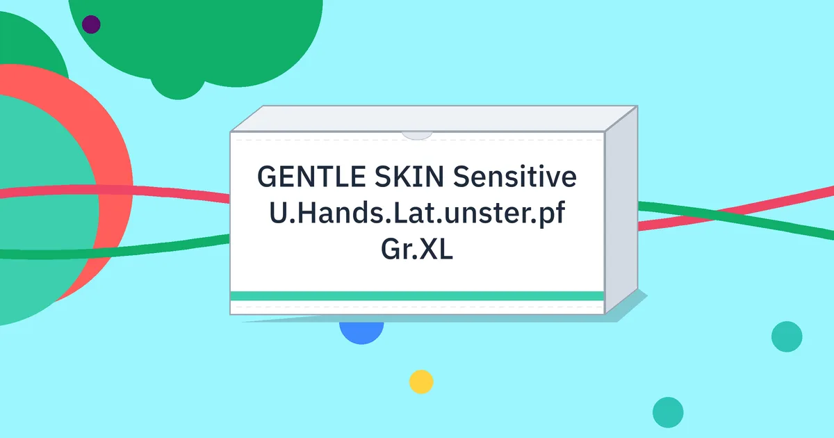 Symbolbild: Packung mit der Aufschrift GENTLE SKIN Sensitive U.Hands.Lat.unster.pf Gr.XL (PZN 02243617) – Verfügbarkeit und Bezug in Apotheken in Frankfurt am Main