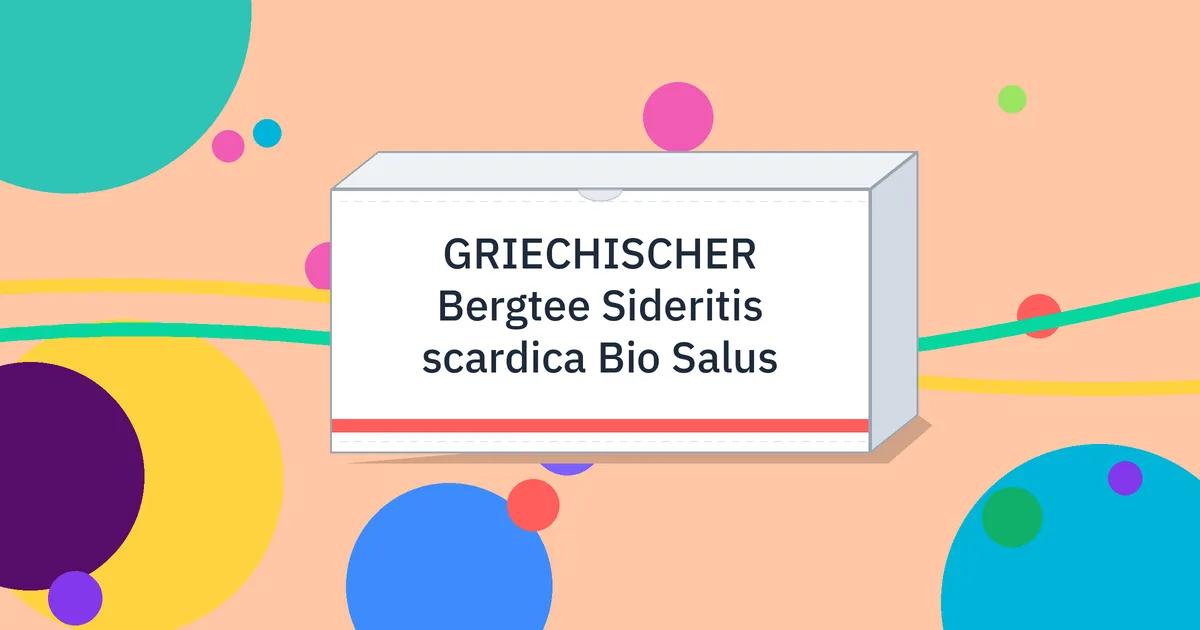 Symbolbild: Packung mit der Aufschrift GRIECHISCHER Bergtee Sideritis scardica Bio Salus (PZN 19416252) – Verfügbarkeit und Bezug in Apotheken in Frankfurt am Main