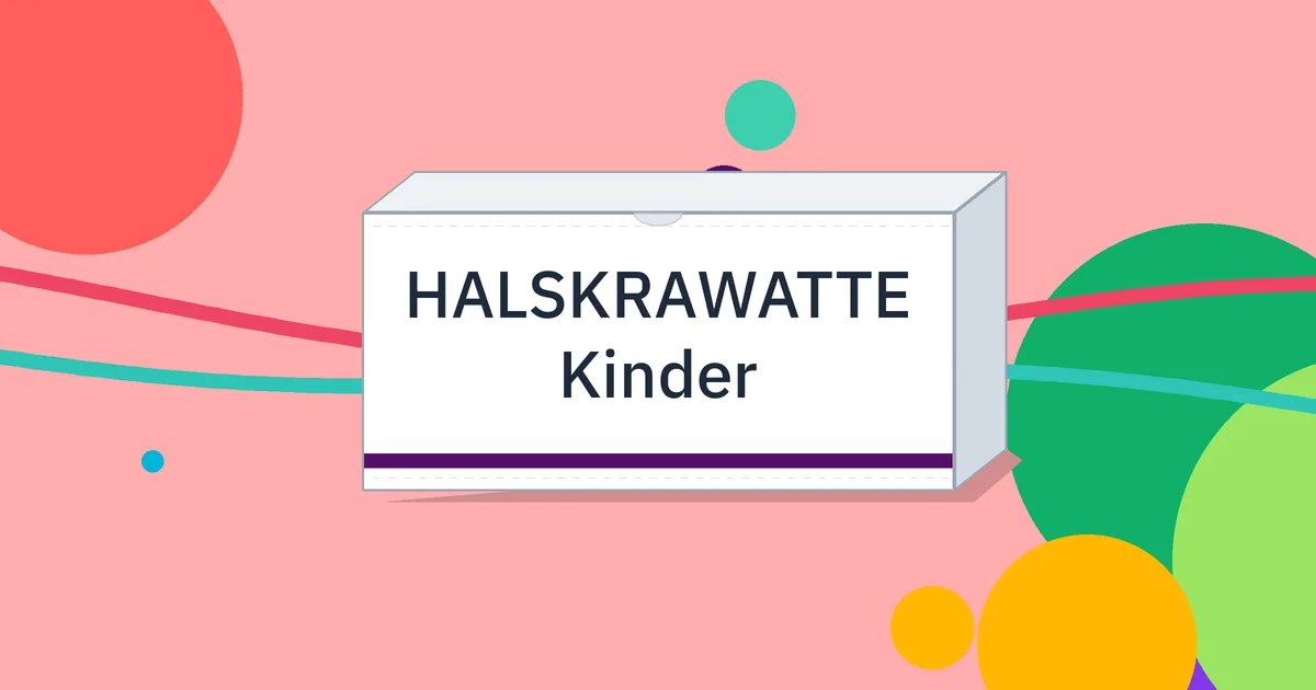 Symbolbild: Packung mit der Aufschrift HALSKRAWATTE Kinder (PZN 00996531) – Verfügbarkeit und Bezug in Apotheken in Frankfurt am Main