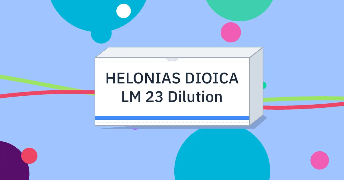 Symbolbild: Packung mit der Aufschrift HELONIAS DIOICA LM 23 Dilution (PZN 12887161) – Verfügbarkeit und Bezug in Apotheken in Frankfurt am Main