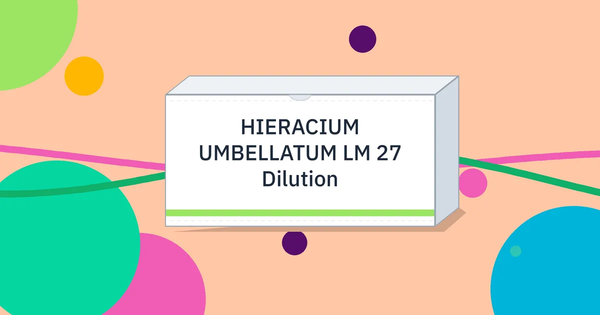 Symbolbild: Packung mit der Aufschrift HIERACIUM UMBELLATUM LM 27 Dilution (PZN 13554131) – Verfügbarkeit und Bezug in Apotheken in Frankfurt am Main