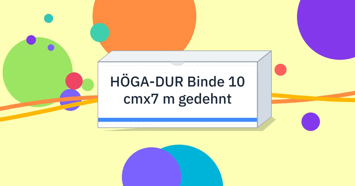 Symbolbild: Packung mit der Aufschrift HÖGA-DUR Binde 10 cmx7 m gedehnt (PZN 04401003) – Verfügbarkeit und Bezug in Apotheken in Frankfurt am Main