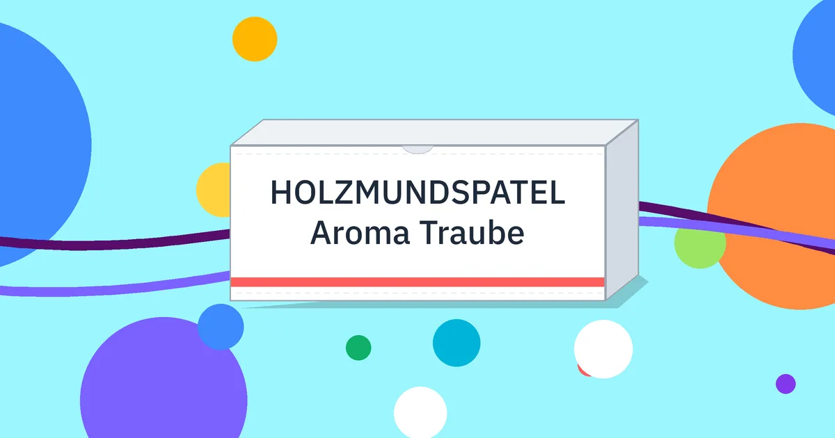 Symbolbild: Packung mit der Aufschrift HOLZMUNDSPATEL Aroma Traube (PZN 11684384) – Verfügbarkeit und Bezug in Apotheken in Frankfurt am Main