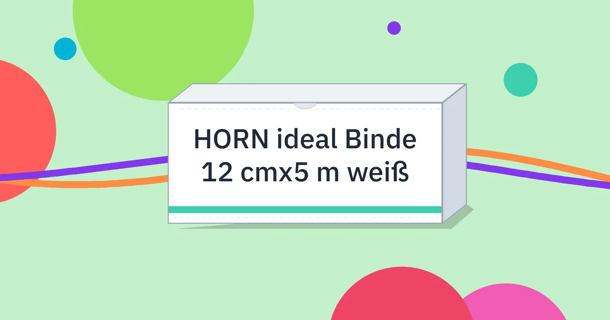 Symbolbild: Packung mit der Aufschrift HORN ideal Binde 12 cmx5 m weiß (PZN 04347249) – Verfügbarkeit und Bezug in Apotheken in Frankfurt am Main