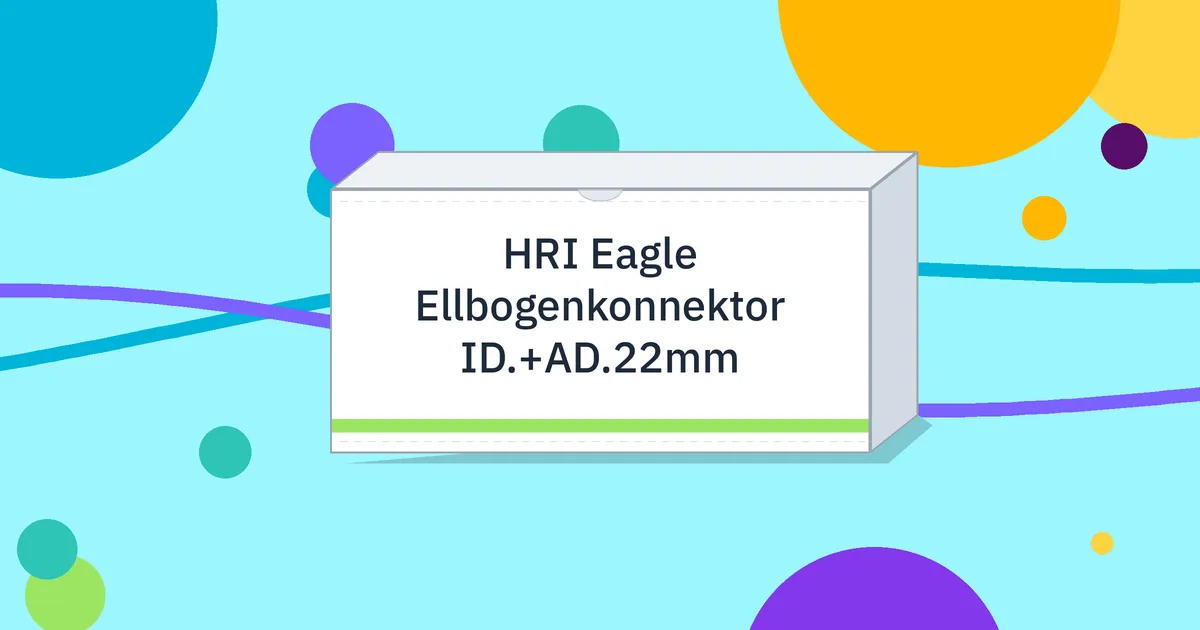 Symbolbild: Packung mit der Aufschrift HRI Eagle Ellbogenkonnektor ID.+AD.22mm (PZN 17303851) – Verfügbarkeit und Bezug in Apotheken in Frankfurt am Main