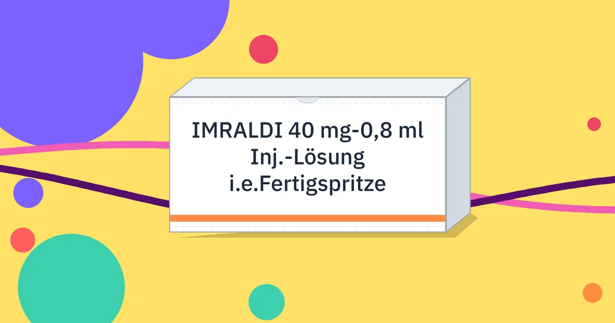 Symbolbild: Packung mit der Aufschrift IMRALDI 40 mg-0,8 ml Inj.-Lösung i.e.Fertigspritze (PZN 16010213) – Verfügbarkeit und Bezug in Apotheken in Frankfurt am Main