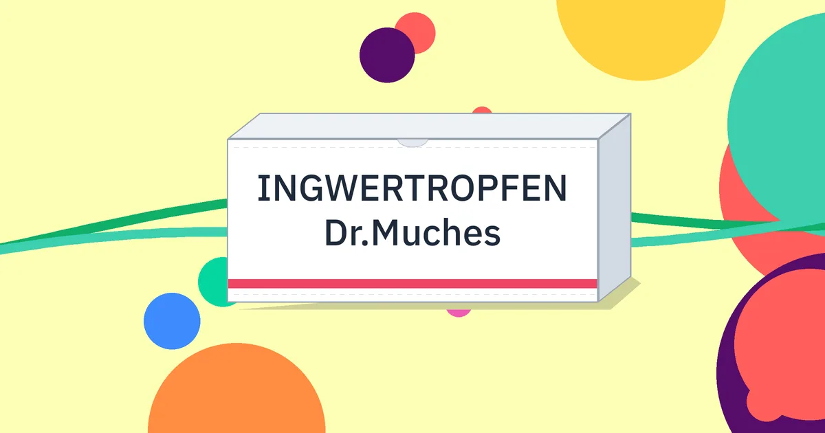 Symbolbild: Packung mit der Aufschrift INGWERTROPFEN Dr.Muches (PZN 05500078) – Verfügbarkeit und Bezug in Apotheken in Frankfurt am Main