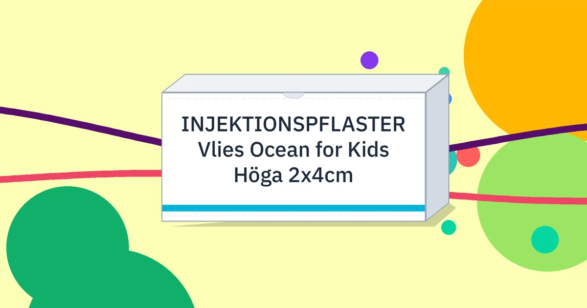 Symbolbild: Packung mit der Aufschrift INJEKTIONSPFLASTER Vlies Ocean for Kids Höga 2x4cm (PZN 16898747) – Verfügbarkeit und Bezug in Apotheken in Frankfurt am Main