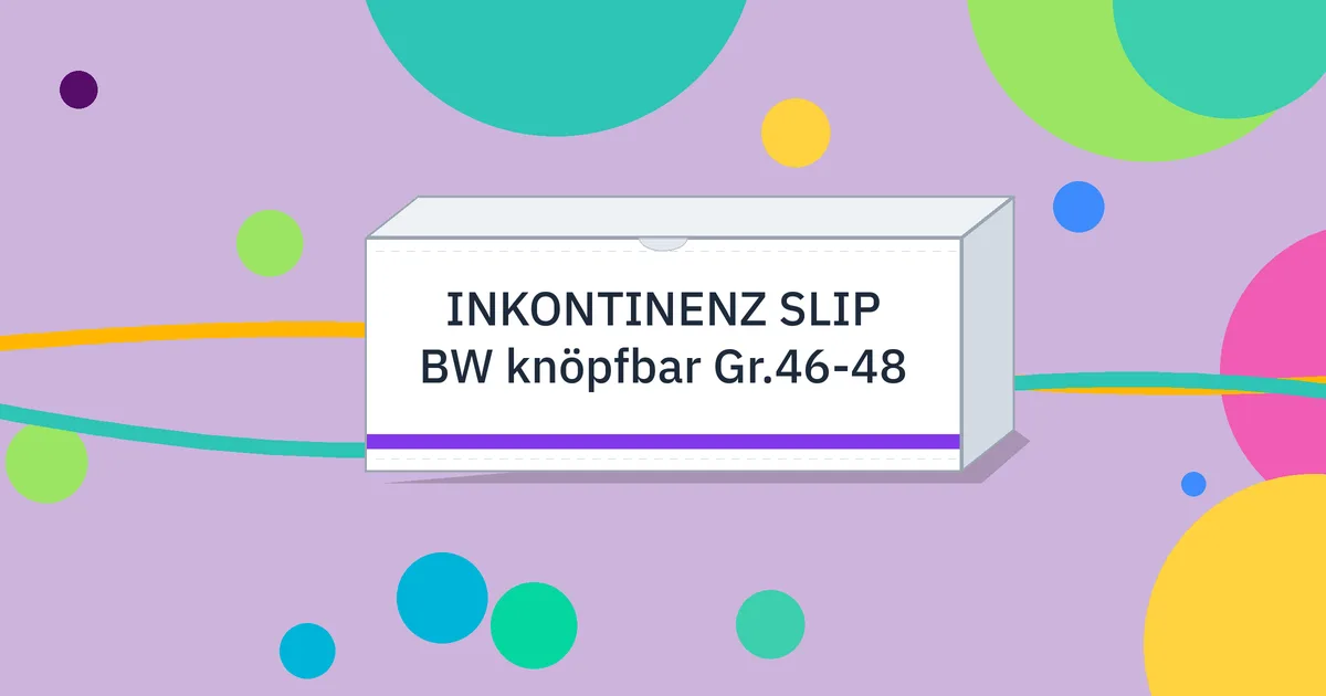 Symbolbild: Packung mit der Aufschrift INKONTINENZ SLIP BW knöpfbar Gr.46-48 (PZN 10217769) – Verfügbarkeit und Bezug in Apotheken in Frankfurt am Main