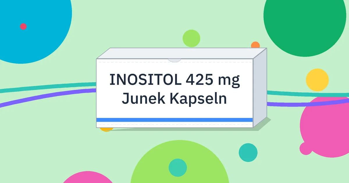 Symbolbild: Packung mit der Aufschrift INOSITOL 425 mg Junek Kapseln (PZN 10396973) – Verfügbarkeit und Bezug in Apotheken in Frankfurt am Main