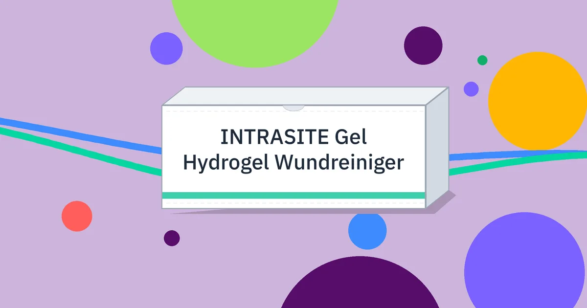 Symbolbild: Packung mit der Aufschrift INTRASITE Gel Hydrogel Wundreiniger (PZN 20307686) – Verfügbarkeit und Bezug in Apotheken in Frankfurt am Main