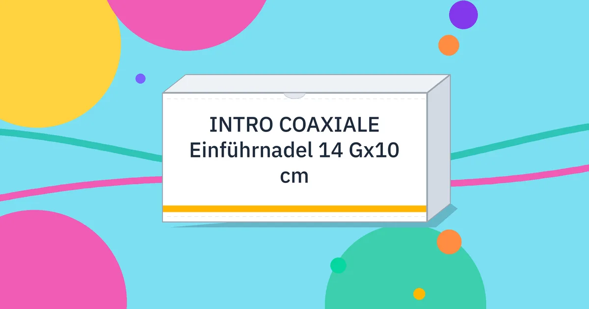 Symbolbild: Packung mit der Aufschrift INTRO COAXIALE Einführnadel 14 Gx10 cm (PZN 16918680) – Verfügbarkeit und Bezug in Apotheken in Frankfurt am Main
