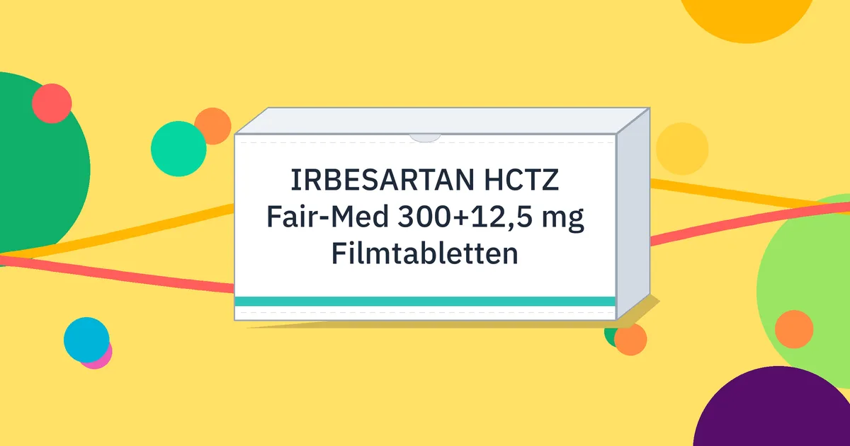 Symbolbild: Packung mit der Aufschrift IRBESARTAN HCTZ Fair-Med 300+12,5 mg Filmtabletten (PZN 14167689) – Verfügbarkeit und Bezug in Apotheken in Frankfurt am Main