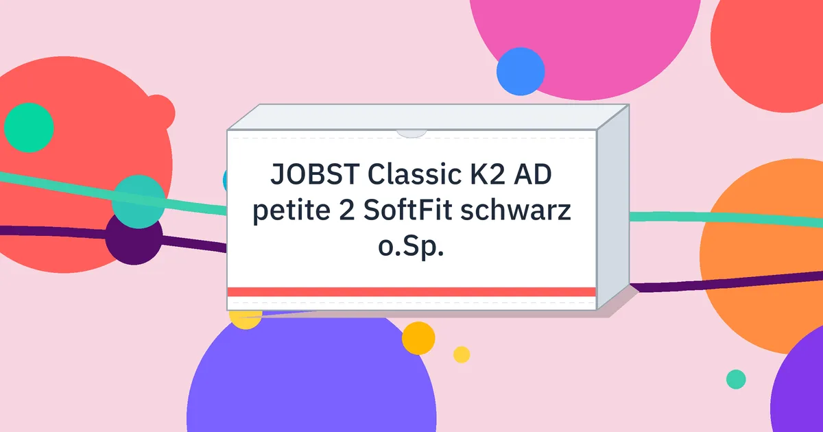 Symbolbild: Packung mit der Aufschrift JOBST Classic K2 AD petite 2 SoftFit schwarz o.Sp. (PZN 14222483) – Verfügbarkeit und Bezug in Apotheken in Frankfurt am Main