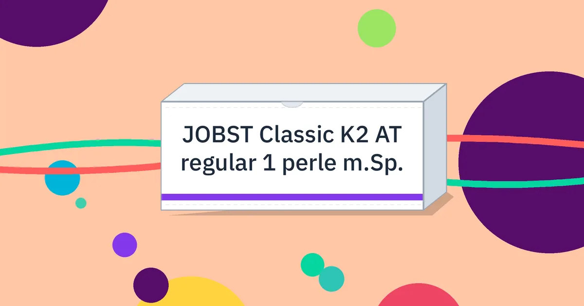 Symbolbild: Packung mit der Aufschrift JOBST Classic K2 AT regular 1 perle m.Sp. (PZN 11275970) – Verfügbarkeit und Bezug in Apotheken in Frankfurt am Main