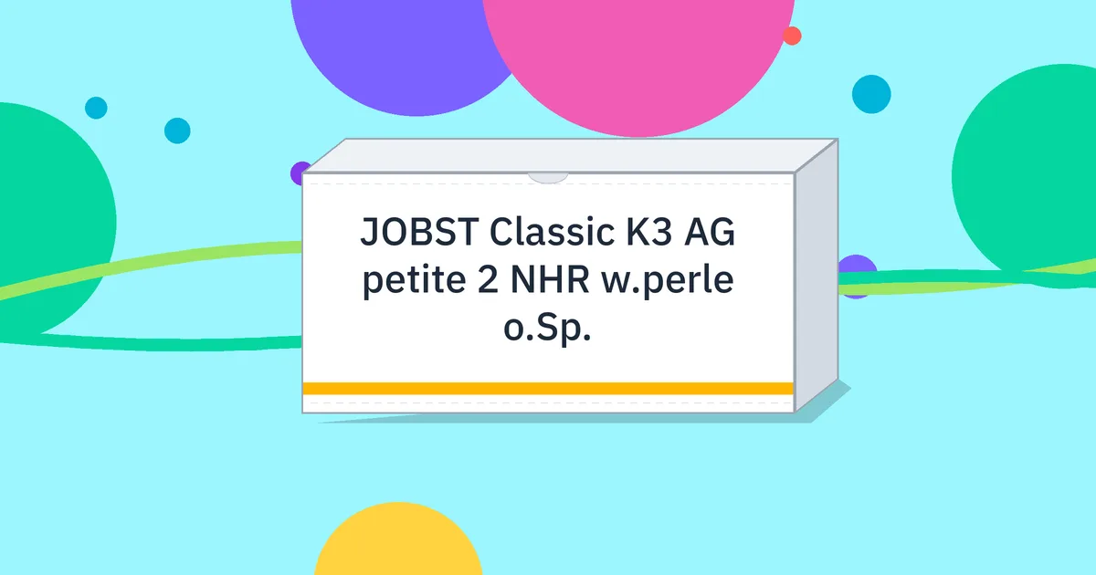 Symbolbild: Packung mit der Aufschrift JOBST Classic K3 AG petite 2 NHR w.perle o.Sp. (PZN 13073041) – Verfügbarkeit und Bezug in Apotheken in Frankfurt am Main