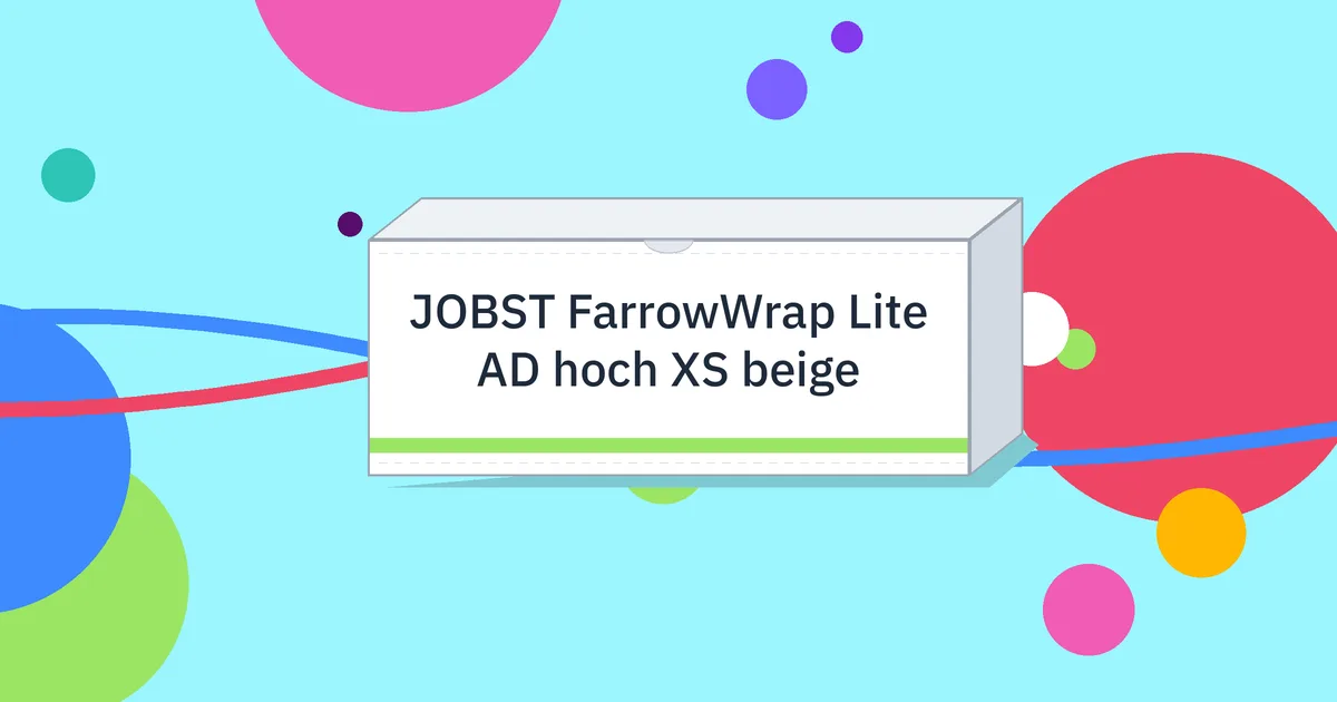 Symbolbild: Packung mit der Aufschrift JOBST FarrowWrap Lite AD hoch XS beige (PZN 13870501) – Verfügbarkeit und Bezug in Apotheken in Frankfurt am Main