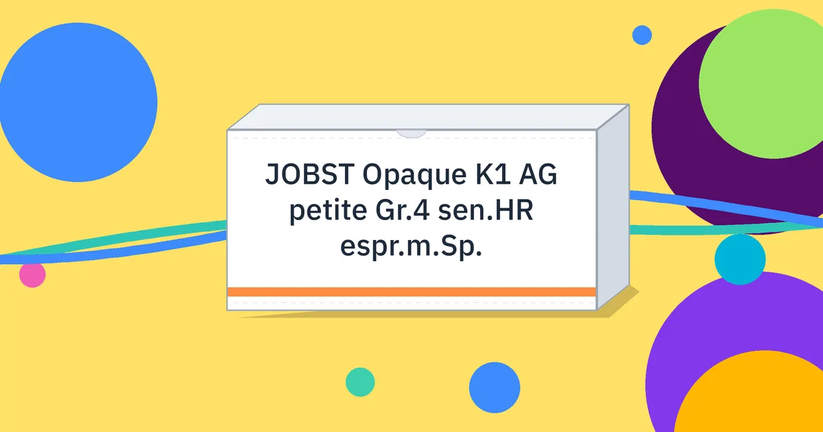Symbolbild: Packung mit der Aufschrift JOBST Opaque K1 AG petite Gr.4 sen.HR espr.m.Sp. (PZN 16271095) – Verfügbarkeit und Bezug in Apotheken in Frankfurt am Main