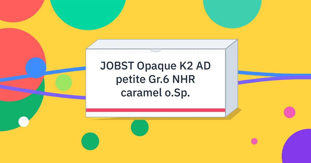Symbolbild: Packung mit der Aufschrift JOBST Opaque K2 AD petite Gr.6 NHR caramel o.Sp. (PZN 13109715) – Verfügbarkeit und Bezug in Apotheken in Frankfurt am Main