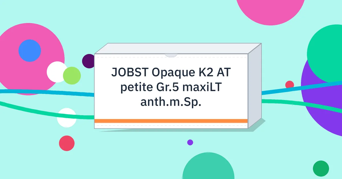 Symbolbild: Packung mit der Aufschrift JOBST Opaque K2 AT petite Gr.5 maxiLT anth.m.Sp. (PZN 16290649) – Verfügbarkeit und Bezug in Apotheken in Frankfurt am Main