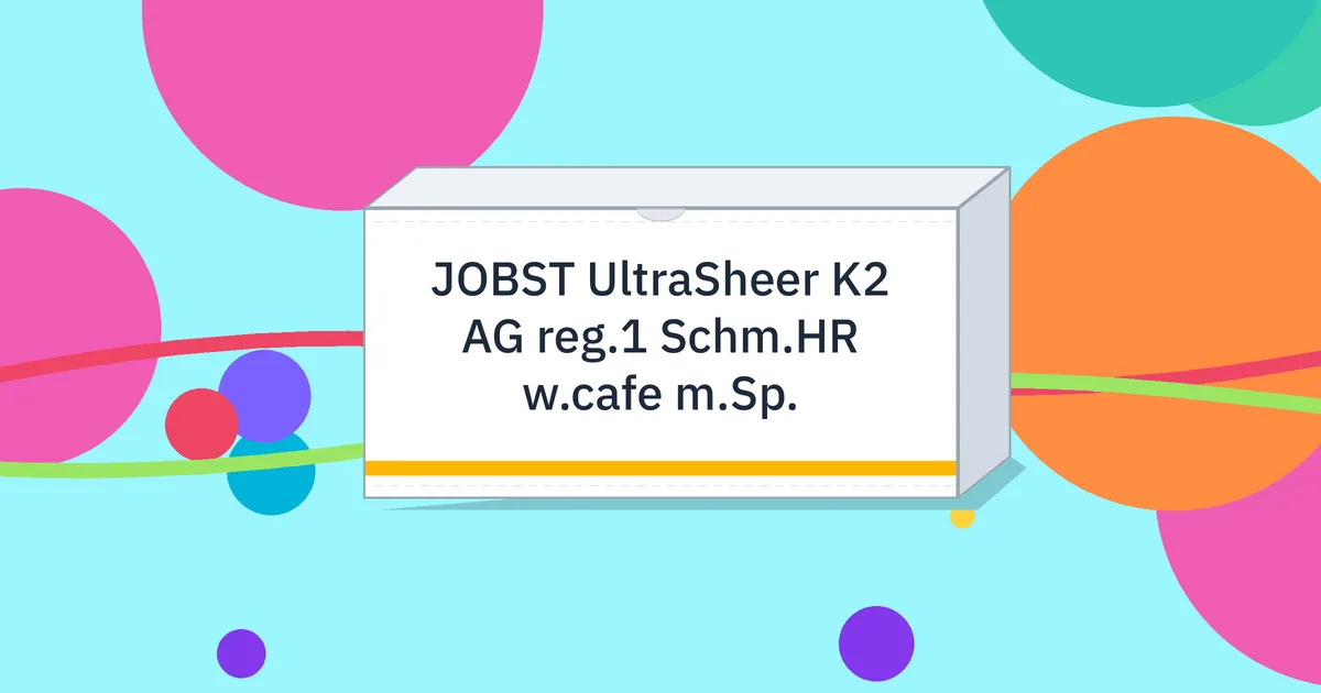 Symbolbild: Packung mit der Aufschrift JOBST UltraSheer K2 AG reg.1 Schm.HR w.cafe m.Sp. (PZN 13162224) – Verfügbarkeit und Bezug in Apotheken in Frankfurt am Main