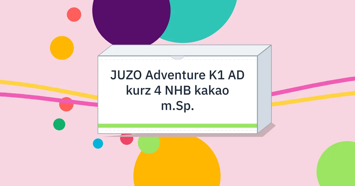 Symbolbild: Packung mit der Aufschrift JUZO Adventure K1 AD kurz 4 NHB kakao m.Sp. (PZN 14975171) – Verfügbarkeit und Bezug in Apotheken in Frankfurt am Main