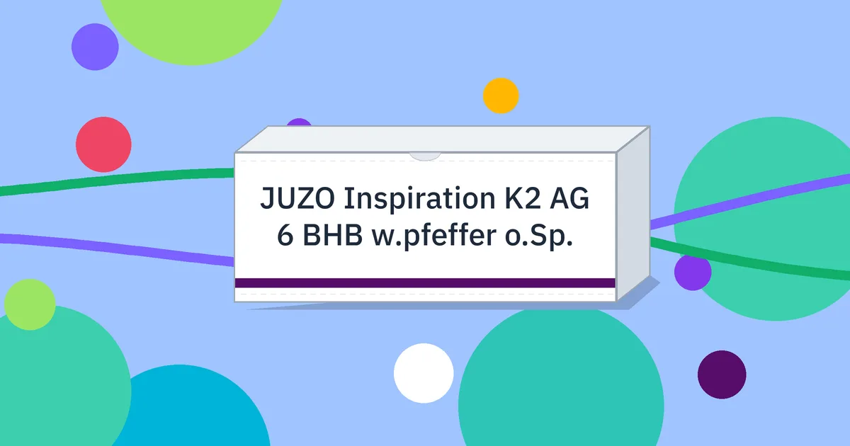 Symbolbild: Packung mit der Aufschrift JUZO Inspiration K2 AG 6 BHB w.pfeffer o.Sp. (PZN 14849153) – Verfügbarkeit und Bezug in Apotheken in Frankfurt am Main