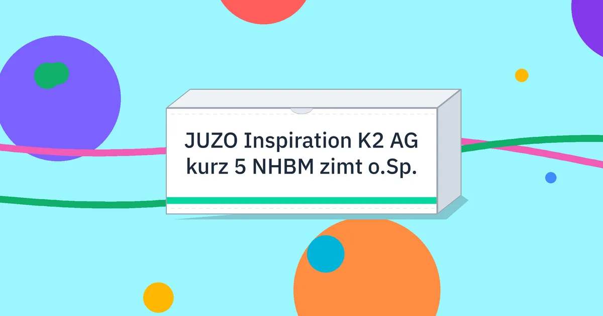 Symbolbild: Packung mit der Aufschrift JUZO Inspiration K2 AG kurz 5 NHBM zimt o.Sp. (PZN 14950099) – Verfügbarkeit und Bezug in Apotheken in Frankfurt am Main