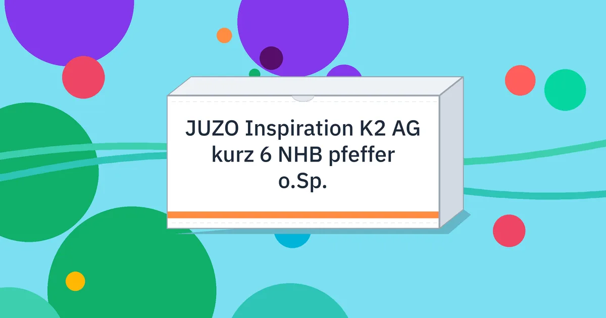 Symbolbild: Packung mit der Aufschrift JUZO Inspiration K2 AG kurz 6 NHB pfeffer o.Sp. (PZN 14950656) – Verfügbarkeit und Bezug in Apotheken in Frankfurt am Main