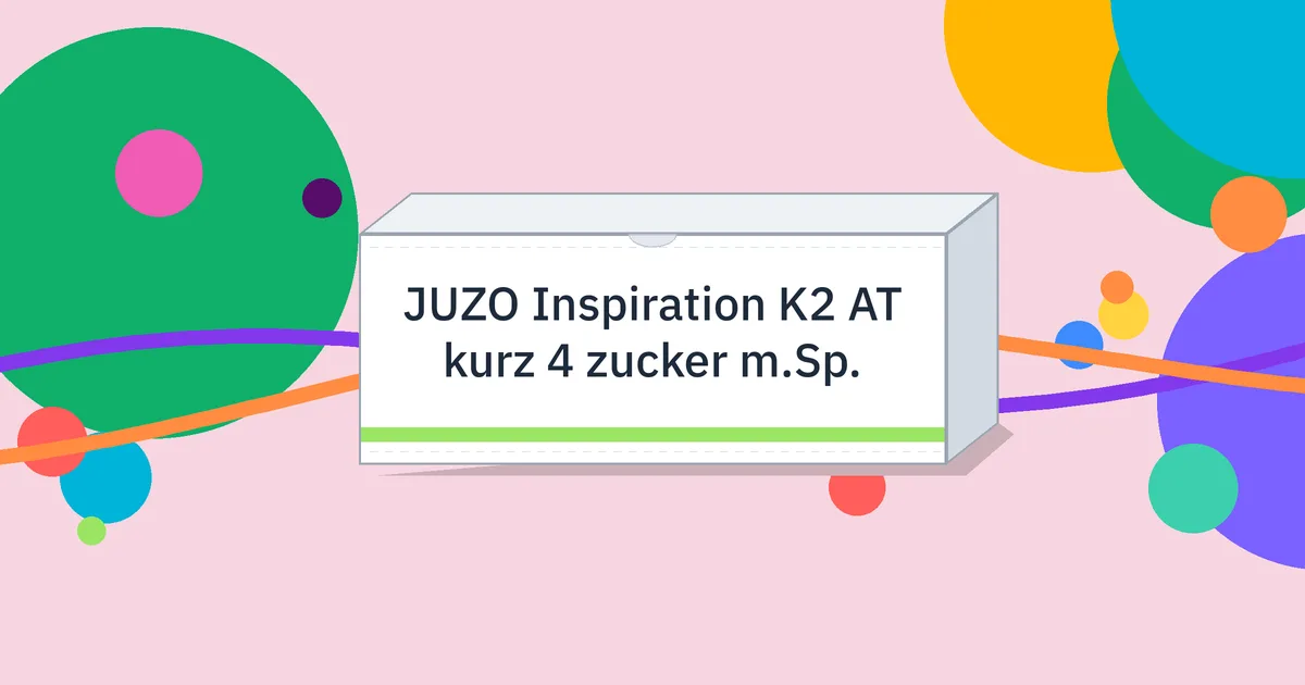Symbolbild: Packung mit der Aufschrift JUZO Inspiration K2 AT kurz 4 zucker m.Sp. (PZN 14931392) – Verfügbarkeit und Bezug in Apotheken in Frankfurt am Main