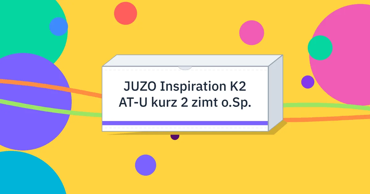 Symbolbild: Packung mit der Aufschrift JUZO Inspiration K2 AT-U kurz 2 zimt o.Sp. (PZN 14928875) – Verfügbarkeit und Bezug in Apotheken in Frankfurt am Main