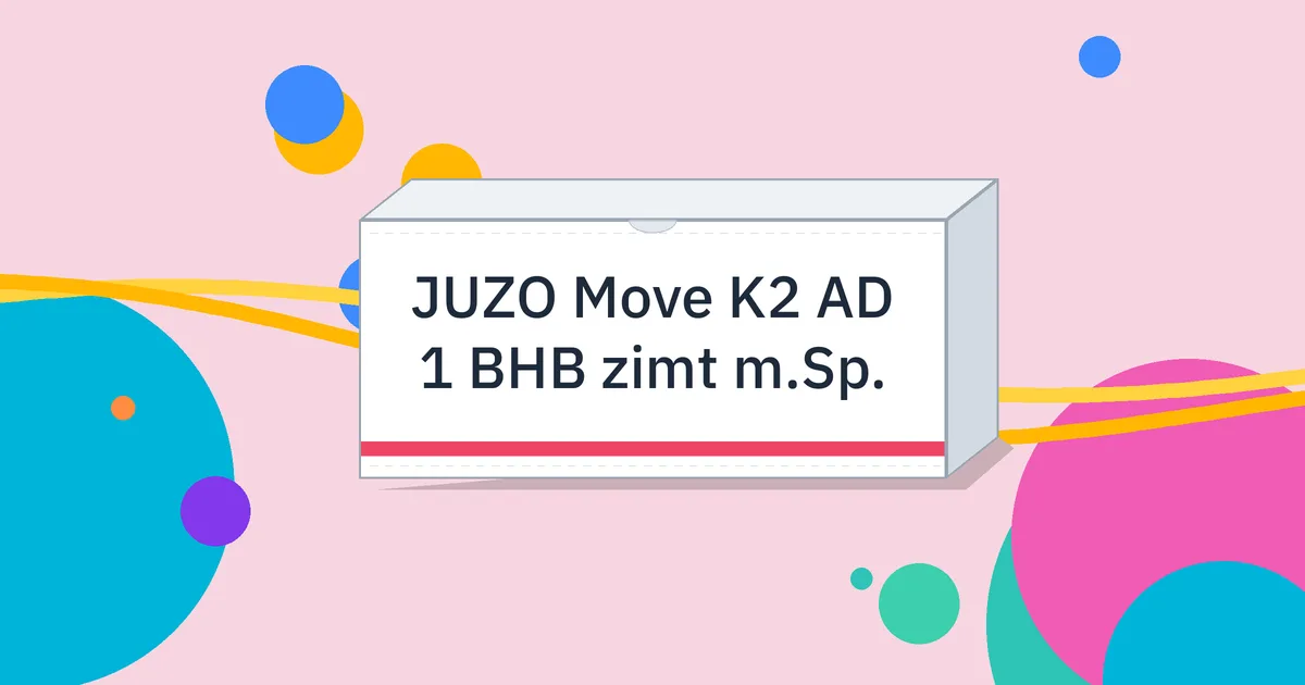 Symbolbild: Packung mit der Aufschrift JUZO Move K2 AD 1 BHB zimt m.Sp. (PZN 18507567) – Verfügbarkeit und Bezug in Apotheken in Frankfurt am Main