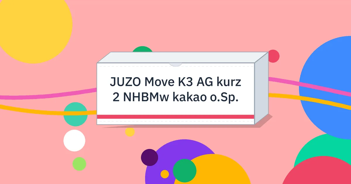 Symbolbild: Packung mit der Aufschrift JUZO Move K3 AG kurz 2 NHBMw kakao o.Sp. (PZN 18592886) – Verfügbarkeit und Bezug in Apotheken in Frankfurt am Main