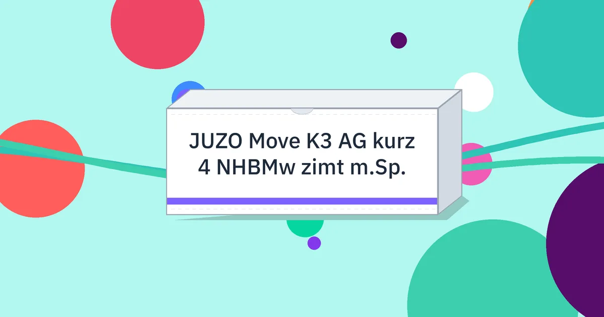 Symbolbild: Packung mit der Aufschrift JUZO Move K3 AG kurz 4 NHBMw zimt m.Sp. (PZN 18578923) – Verfügbarkeit und Bezug in Apotheken in Frankfurt am Main