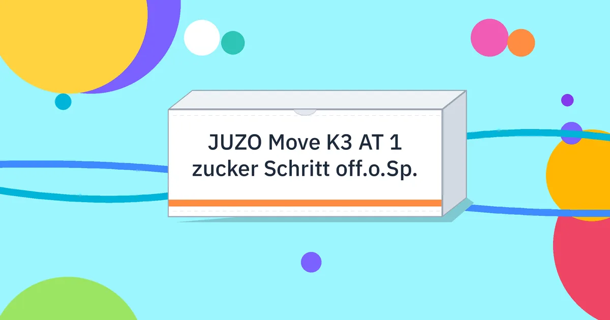 Symbolbild: Packung mit der Aufschrift JUZO Move K3 AT 1 zucker Schritt off.o.Sp. (PZN 20678738) – Verfügbarkeit und Bezug in Apotheken in Frankfurt am Main