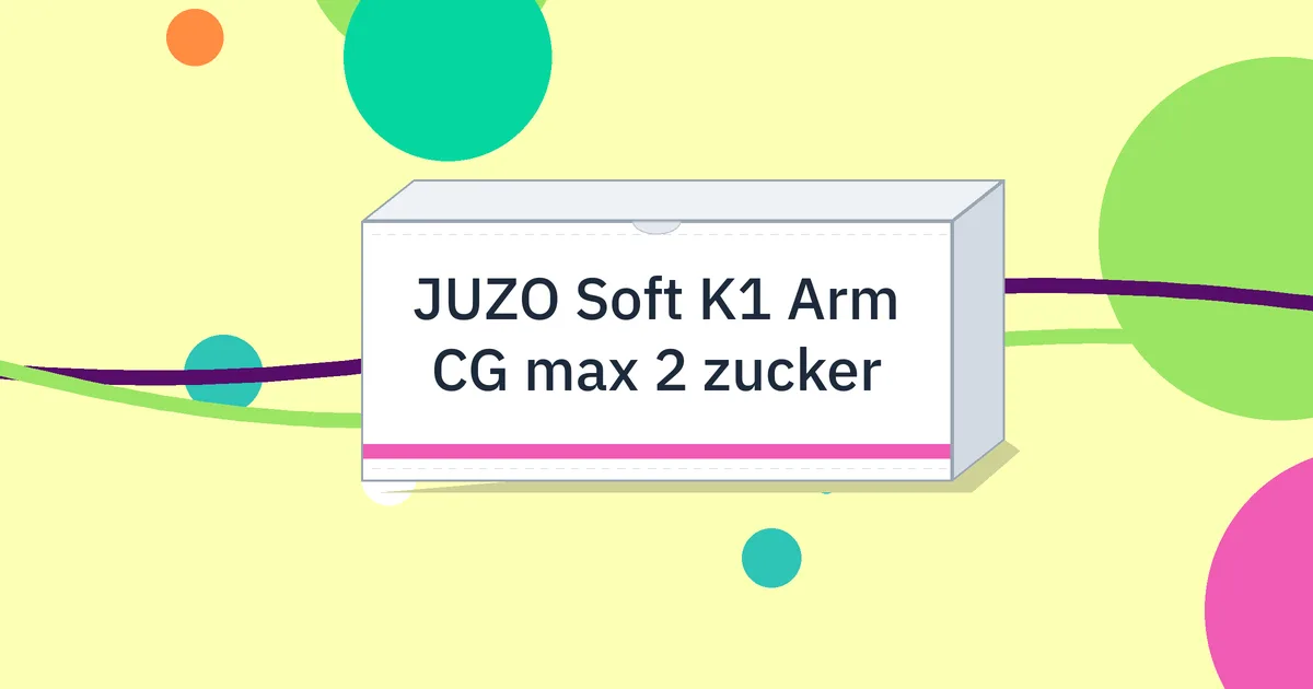 Symbolbild: Packung mit der Aufschrift JUZO Soft K1 Arm CG max 2 zucker (PZN 15509991) – Verfügbarkeit und Bezug in Apotheken in Frankfurt am Main