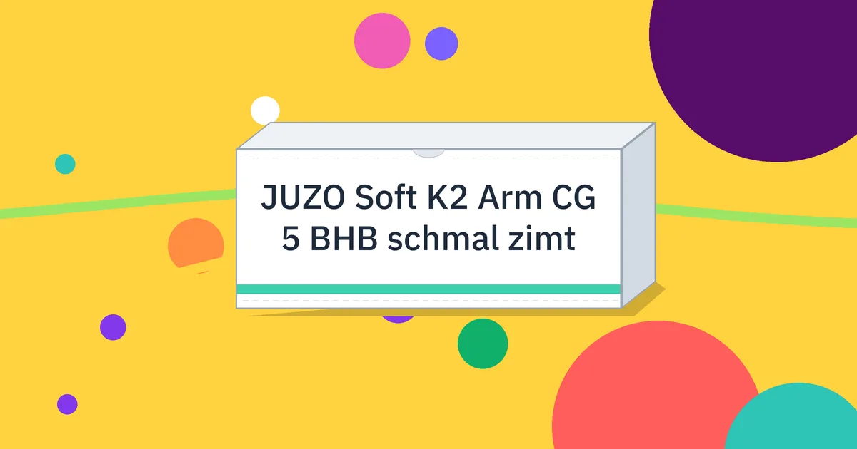 Symbolbild: Packung mit der Aufschrift JUZO Soft K2 Arm CG 5 BHB schmal zimt (PZN 15511350) – Verfügbarkeit und Bezug in Apotheken in Frankfurt am Main
