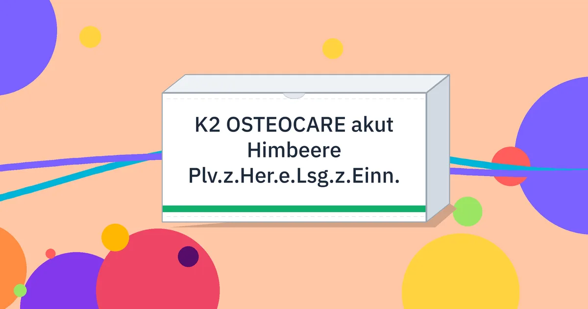 Symbolbild: Packung mit der Aufschrift K2 OSTEOCARE akut Himbeere Plv.z.Her.e.Lsg.z.Einn. (PZN 17430147) – Verfügbarkeit und Bezug in Apotheken in Frankfurt am Main