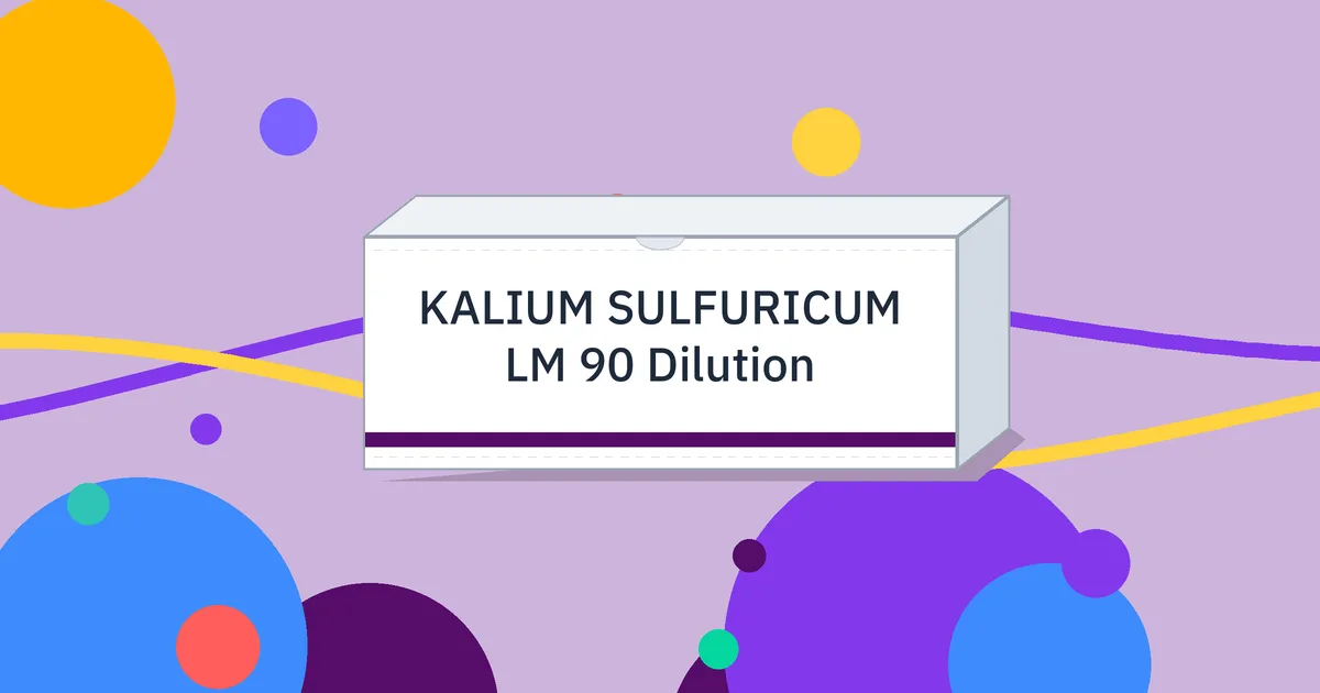 Symbolbild: Packung mit der Aufschrift KALIUM SULFURICUM LM 90 Dilution (PZN 12926547) – Verfügbarkeit und Bezug in Apotheken in Frankfurt am Main