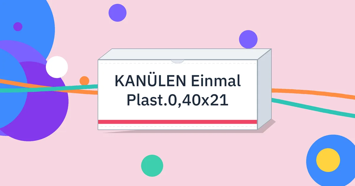 Symbolbild: Packung mit der Aufschrift KANÜLEN Einmal Plast.0,40x21 (PZN 01964711) – Verfügbarkeit und Bezug in Apotheken in Frankfurt am Main