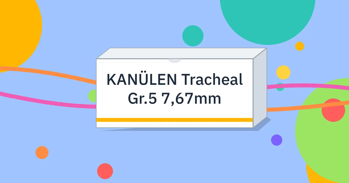 Symbolbild: Packung mit der Aufschrift KANÜLEN Tracheal Gr.5 7,67mm (PZN 02441145) – Verfügbarkeit und Bezug in Apotheken in Frankfurt am Main