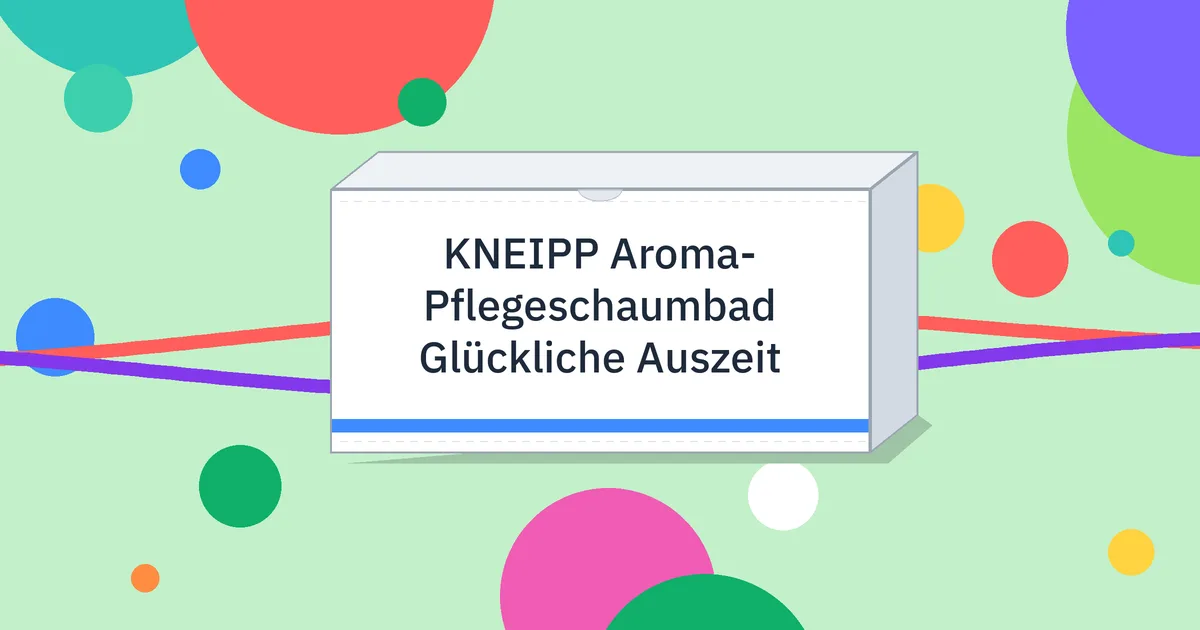 Symbolbild: Packung mit der Aufschrift KNEIPP Aroma-Pflegeschaumbad Glückliche Auszeit (PZN 19101554) – Verfügbarkeit und Bezug in Apotheken in Frankfurt am Main