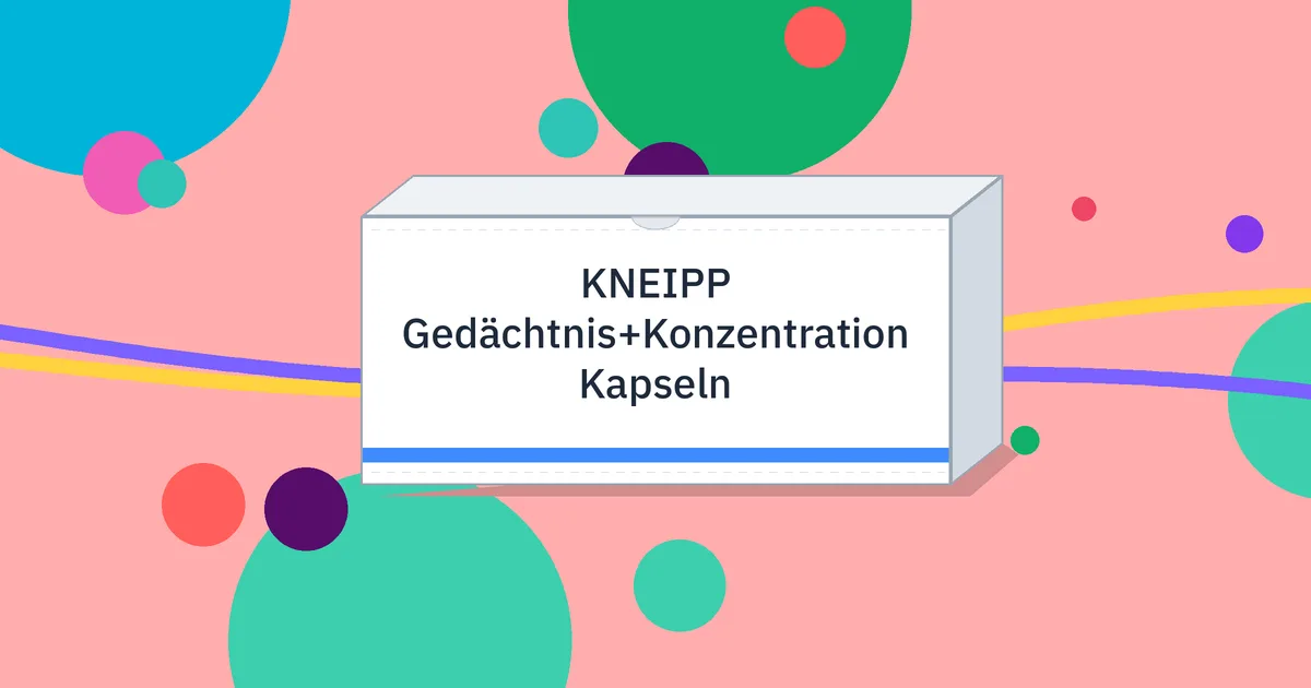 Symbolbild: Packung mit der Aufschrift KNEIPP Gedächtnis+Konzentration Kapseln (PZN 10032685) – Verfügbarkeit und Bezug in Apotheken in Frankfurt am Main