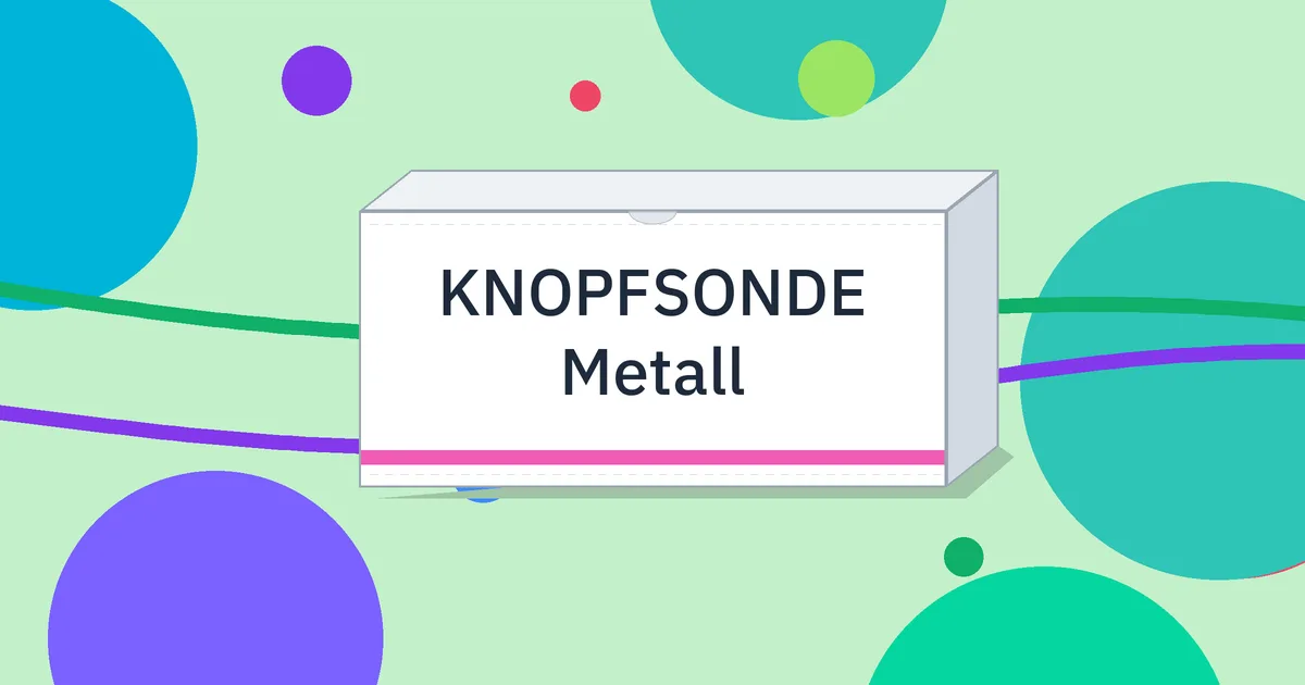 Symbolbild: Packung mit der Aufschrift KNOPFSONDE Metall (PZN 04841699) – Verfügbarkeit und Bezug in Apotheken in Frankfurt am Main