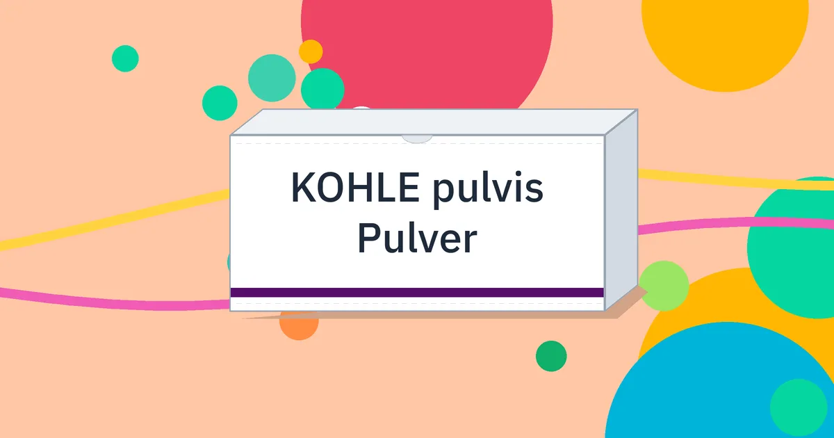 Symbolbild: Packung mit der Aufschrift KOHLE pulvis Pulver (PZN 08625478) – Verfügbarkeit und Bezug in Apotheken in Frankfurt am Main